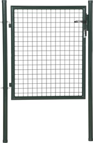 HOMCOM Ocelová zahradní brána s uzamykatelnou rukojetí a 3 klíči, blokující dveře pro venkovní patio a terasu 97x150 cm Zelená