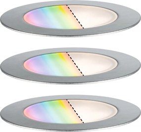 P 94752 Plug & Shine LED zemní svítidlo Smart Home Zigbee Floor RGBW 3ks sada IP67 RGBW 3x2W 21VA ocel - PAULMANN