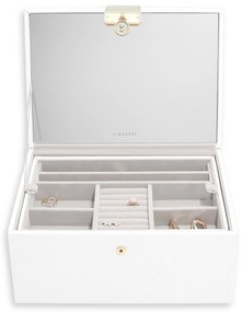 Stackers, Luxusní šperkovnice se zrcadlem Luxury Classic White | bílá 76310