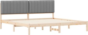 Rám postele s čalouněným čelem Světle šedá 200 x 200 cm 3405572