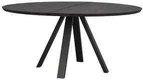 Černý dubový jídelní stůl Carradale 150 cm s černými nohami V
