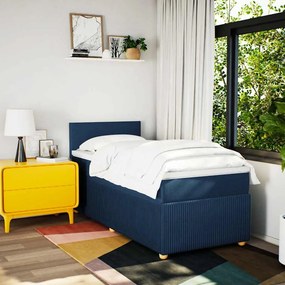 Box spring postel s matrací modrá 90x200 cm textil 3289638
