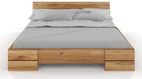 Dubová postel Sandemo - bezbarvý olej  , Dub přírodní, 200x200 cm