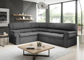 Rozkládací rohová sedačka ALEXIA DELUXE 270x220 pravý roh tmavě šedá