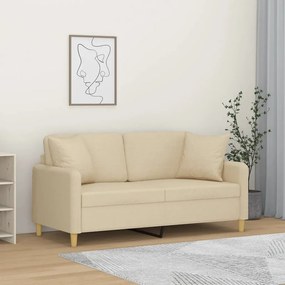 2místná pohovka s polštáři krémová 140 cm textil 3200911