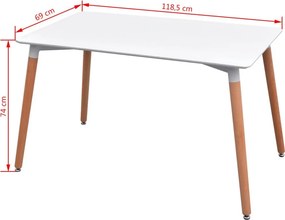 Jídelní souprava 7ks bílá skandi