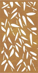 vidaXL Zahradní nástěnná dekorace 105 x 55 cm corten Bambusový list [824483]