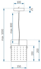 Toolight - Stropní svítidlo 1xE27 60W APP956-1CP, černá, OSW-03210