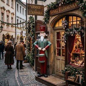Kovová dekorace Louskáček Nutcracker v životní velikosti - 75*50*186 cm