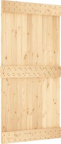 vidaXL Posuvné dveře s kováním 100 x 210 cm masivní borové dřevo [3203144]