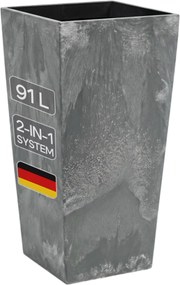 Květináč dekor betonu šedý 91L