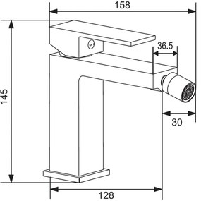 Mexen UNO - Bidetová baterie, zlatá, 71420-50