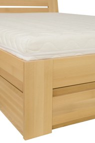Drewmax LK192 BOX 140x200 cm dřevěná postel masiv buk dvojlůžko