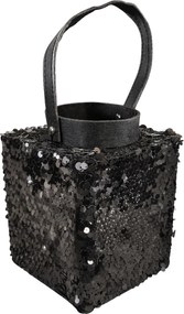 Lucerna s flitry LOFTY GLAM 20 cm, černá
