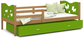 Dětská postel s výřezem a úložným prostorem 200 x 90 cm dřevěný rám