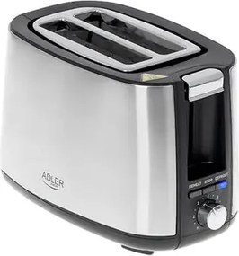 Adler AD 3214 stříbrná / Toaster / 900W / 2 toasty