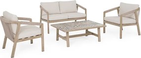 BIZZOTTO Zahradní set pohovky, křesel a stolku KALIMERA malý světlý 0664132