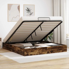 Ottoman postel Uzený Dub 203 x 180 x 25 cm Dřevěný materiál 3409209