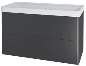 Mereo Mereo, Siena, koupelnová skříňka s keramickym umyvadlem 101 cm, bílá, antracit, černá, CN4322