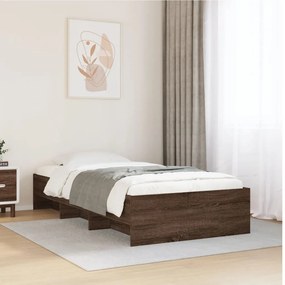 Rám postele bez matrace hnědý dub 90 x 200 cm kompozitní dřevo 3295680