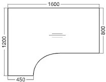 Ergonomický stůl ProOffice C 180 x 120 cm, levý, bílá