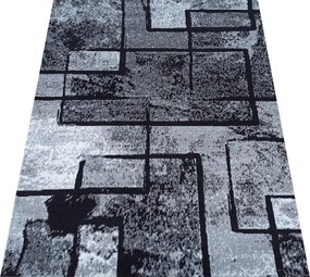 DY Šedočerný koberec s geometrickým vzorem Soho 15 Rozměr: 80x150 cm