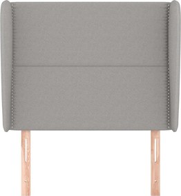 Čelo postele typu ušák světle šedé 103x23x118/128 cm textil 3117806