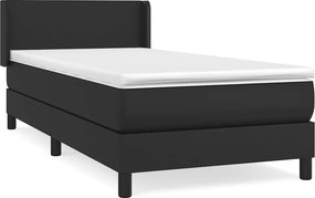 Box spring postel s matrací černá 90x200 cm umělá kůže 3130637