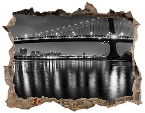 Wallmuralia Fotoobraz díra na stěnu Manhattan noc 95x64 cm