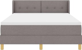 Postel s boxspringem s čelo Taupe 200 x 140 cm textil 3341297