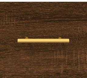 Skříň highboard hnědý dub 69,5 x 34 x 180 cm kompozitní dřevo,  3195898