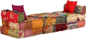 3místný modulární pouf patchwork textil 244983