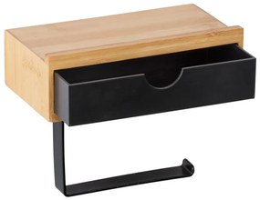WENKO 24754100 - Držák toaletního papíru BAMBUSA 18,5x14 cm hnědá/černá 24754100