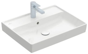 VILLEROY & BOCH Villeroy Boch Collar: umyvadlo, obdélníkové 600x470mm, broušené s přepadem, bílá Alpin, 4A336G01