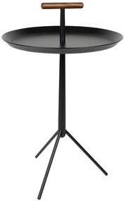 OnaDnes -20% White Label Černý kovový odkládací stolek WLL HANDLE 36,6 cm