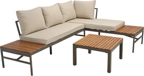 XXXLutz TERASOVÁ SEDACÍ SOUPRAVA dřevo, kov, textil Ambia Garden - Online Only zahradní nábytek - 001694008901