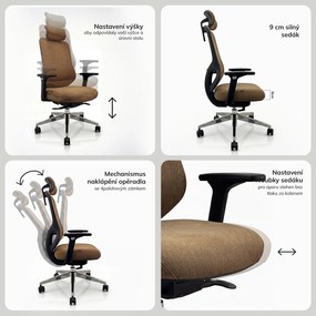 Ergonomická kancelářská židle hnědá AXIS