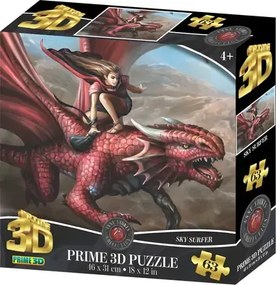 PRIME 3D Puzzle Dračí jezdec / 3D efekt / 63 dílků