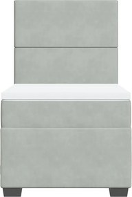 Box spring postel s matrací světle šedá 80 x 200 cm samet 3290756