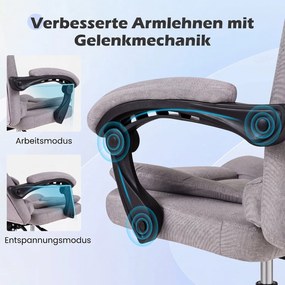 Costway Ergonomická manažerská židle s kolečky, nastavitelnou výškou – šedá