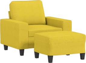 Křeslo s podnožkou světle žluté 60 cm textil 3201148