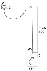 Argon 3835 - Lustr na lanku CORSO 1xE27/15W/230V černá