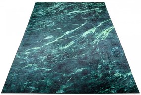 Moderní zelený koberec s mramorovým vzorem Šířka: 80 cm | Délka: 200 cm