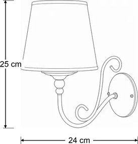Brilagi - Nástěnná lampa SONIA 1xE27/15W/230V krémová/patina