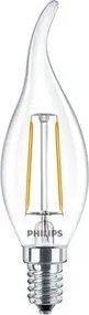 LED žárovka Classic BA35 E14 2W čirá / Svíčkový tvar / Teplá bílá 2700