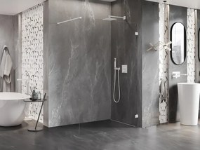 Mexen Lunar sprchová stěna pravá 80 x 200 cm, 8mm čiré sklo, bílá, 830-080-000-20-00-P