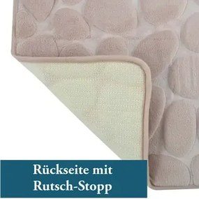 MSV PEBBLES koupelnová předložka 50 x 80 cm béžová / PU pěna / protisk
