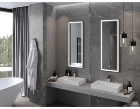 Mexen Coro, LED koupelnové zrcadlo s podsvícením a černým rámem 45x120 cm, 6000K, ochrana proti zamlžování, 9817-045-120-611-70