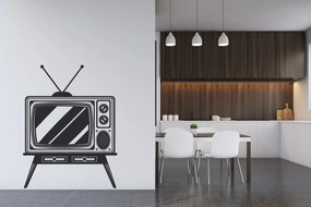 Lepy.cz Samolepka na zeď Retro tv Velikost (šířka x výška): 50x65cm, Barevná varianta: Bílá