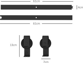 HOMCOM 122 CM Sada Kolejnic pro Posuvné Dveře pro Skládací Dveře se Systémem J pro 2 Dveře